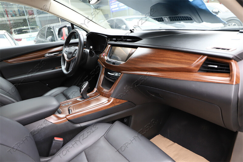 Wood Grain Car Interior Kit Full Set Cover Trim For Cadillac XT5 2017 ...