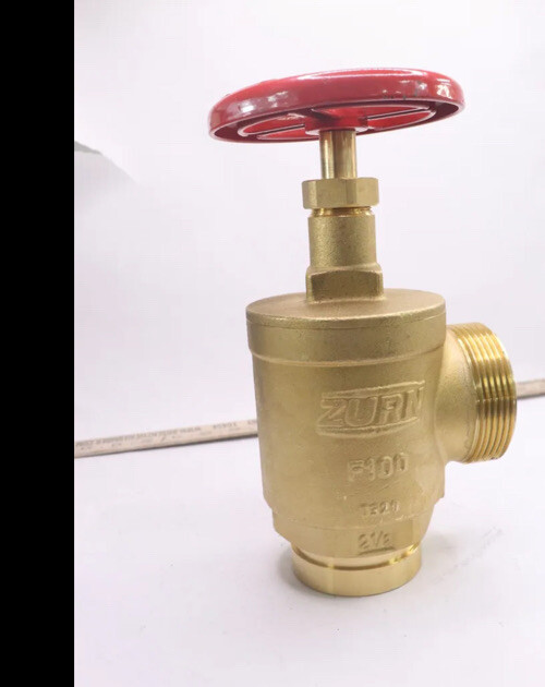 Fire Hose Valve 2-1/2" F100 FNTP x NH Valve Angle Body Brass Zurn 212 ...
