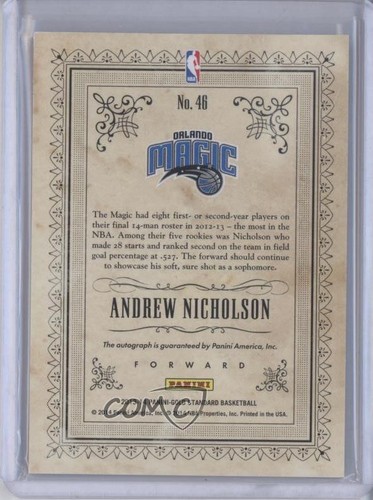 2013-14 Panini Gold Standard Strike Signatures /299 Andrew Nicholson ...