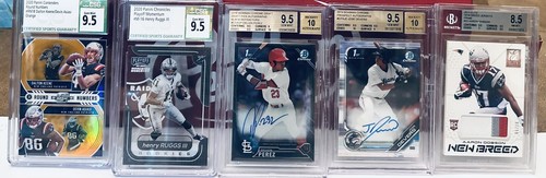 Lot Of 5 Graded Cards BGS CSG Patch Auto Devers Ruggs III Bowman Chrome ...