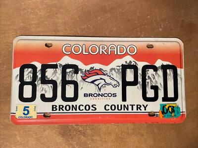 2008 Colorado License Plate Denver Broncos NFL # 856 PGD | eBay