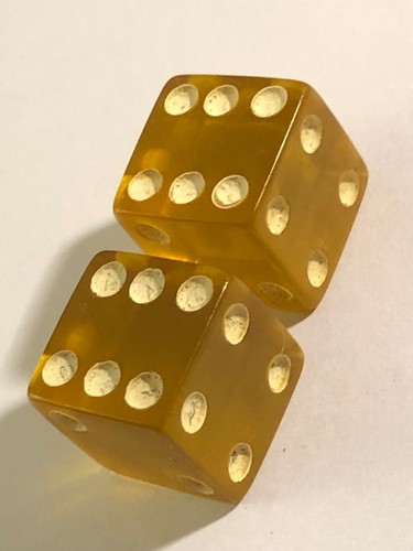 Old tangerine translucent celluloid 19/32" dice pair TX 082323aAHZBI | eBay