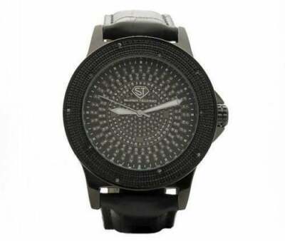 Super Techno 0.10CT diamonds Watch Black Case & face M-6100 Brand | eBay