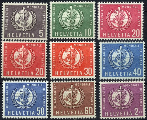 Switzerland 1957-1960 World Health Organization WHO Emblems MNH (SC ...