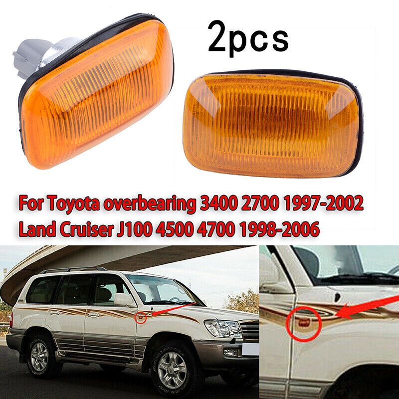 2x Side Fender Marker Turn Light Signal For Toyota Land 2x Side Fender Marker Turn Light Signal For Toyota Land