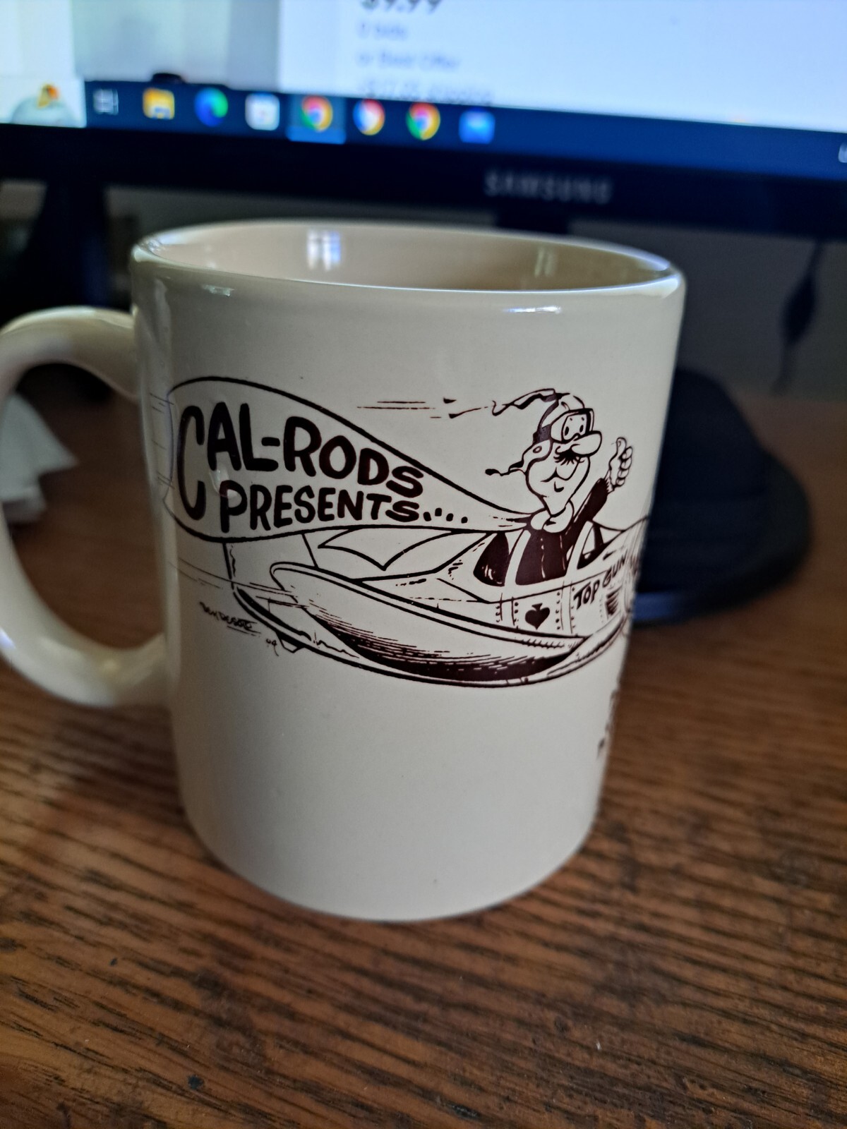 Vintage Cal Rods Coffee Mug Cup NHRA Hot Rod And Airplane Championship ...