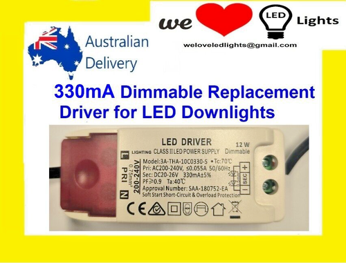 330mA LED Replacement driver for downlights can handle up to 12Watt of ...