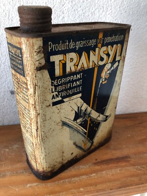 ancien bidon TRANSYL dégrippant lubrifiant antirouille collection ...
