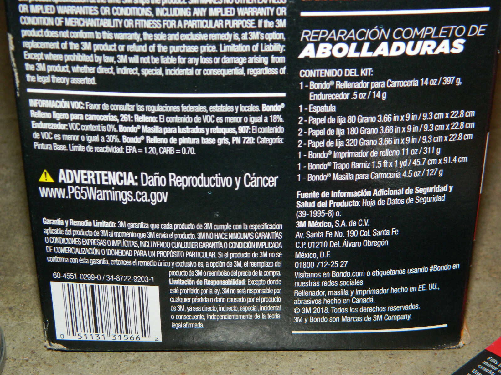 Buy 3m Bondo Complete Dent Repair 8-piece Kit Sandpaper Putty Filler ...