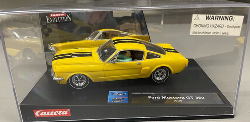 CARRERA Evolution 1/32 1966 Yellow Ford Mustang GT 350 Slot Car 27148 ...