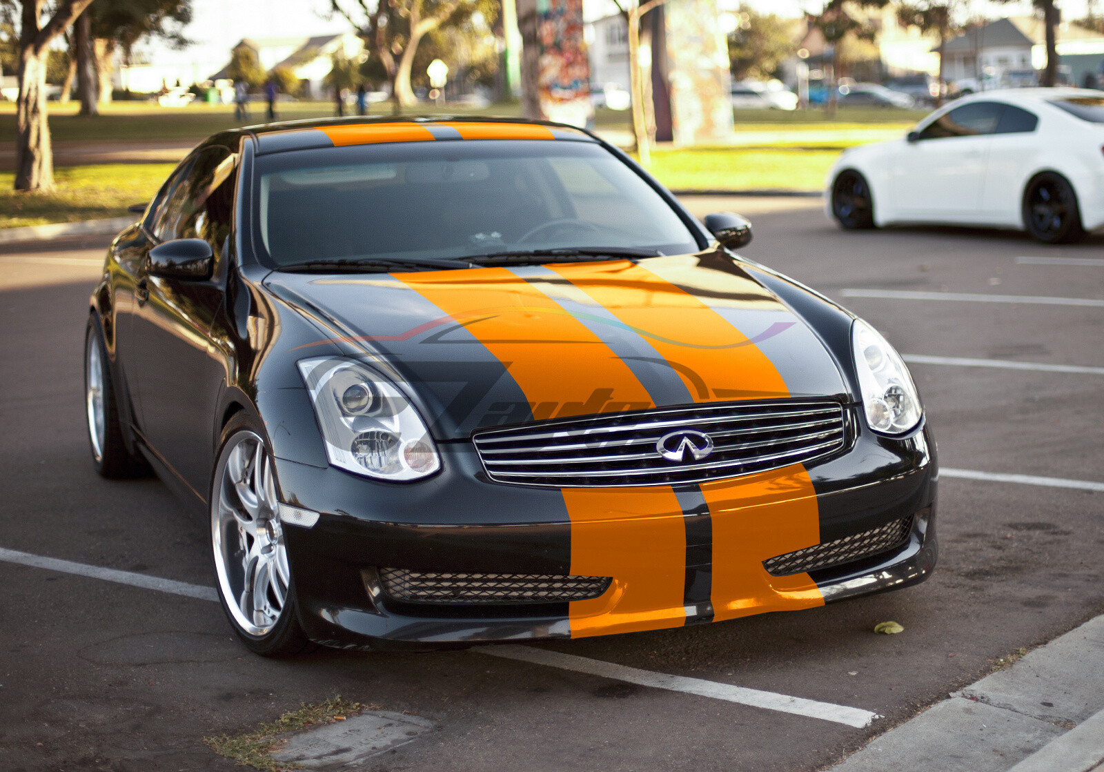 Matte Color Racing Stripes Vinyl Wrap Sticker For Infiniti G35 Stripe ...