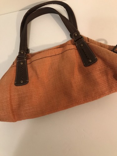 Fossil GENUINE CLASSIC 1954 KEY Oasis SATCHEL Straw & Leather SHOULDER ...