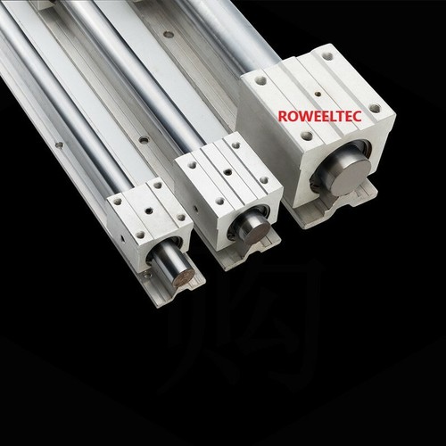 SBR20-2500mm LINEAR SLIDE GUIDE SHAFT 2 RAIL+4SBR20UU BEARING BLOCK CNC ...