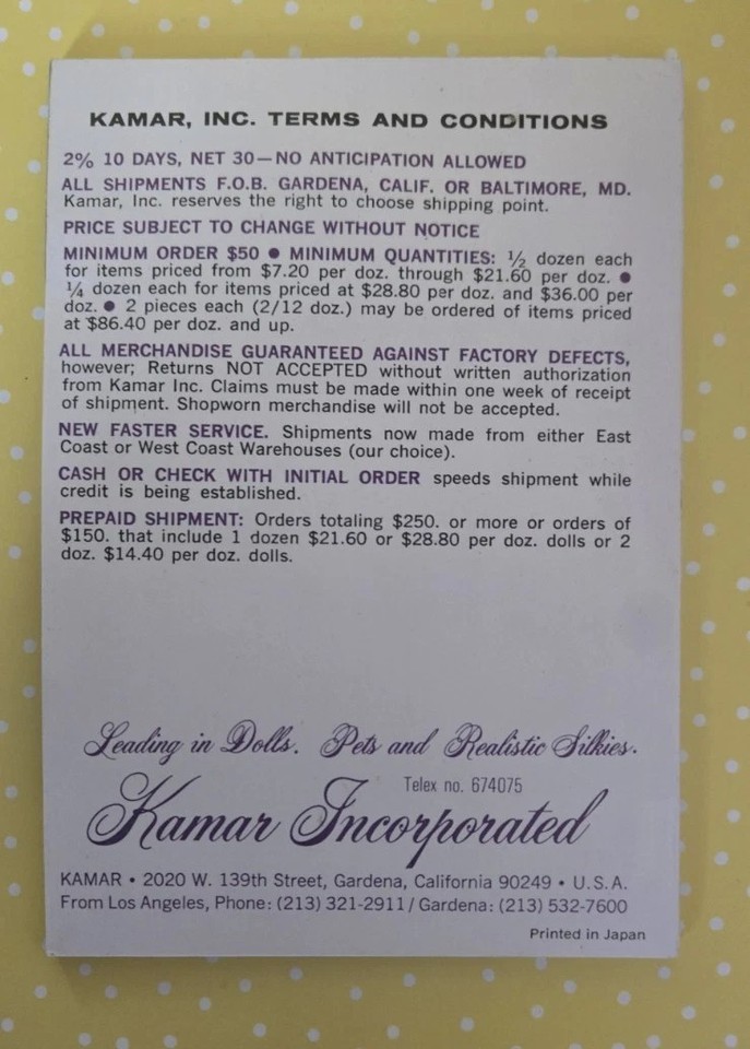1969 KAMAR Doll Catalogue L.A., Ca 80 Colorful Pages of Dolls | eBay