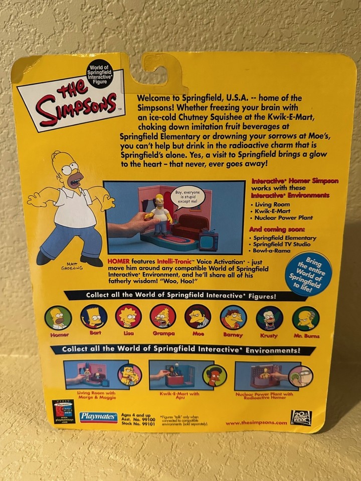 The Simpsons HOMER SIMPSON World Of Springfield Interactive Figure NIB ...