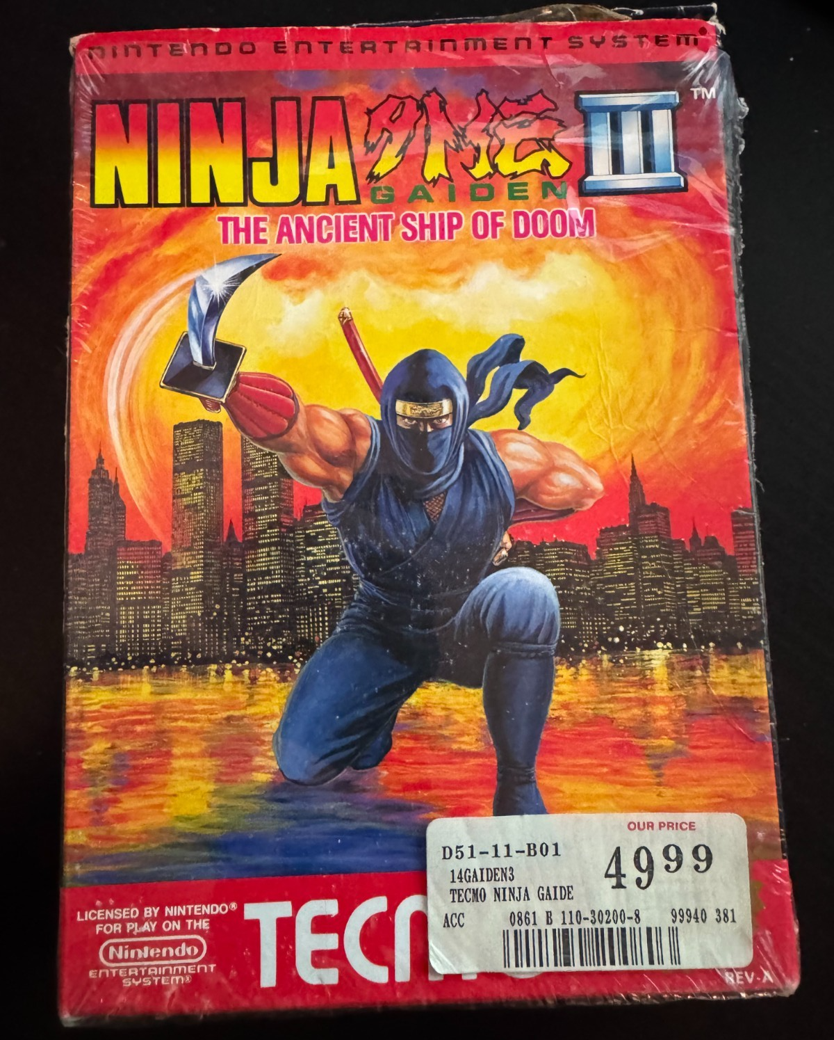 Ninja Gaiden III The Ancient Ship of Doom NES Boxed Authentic Nintendo ...