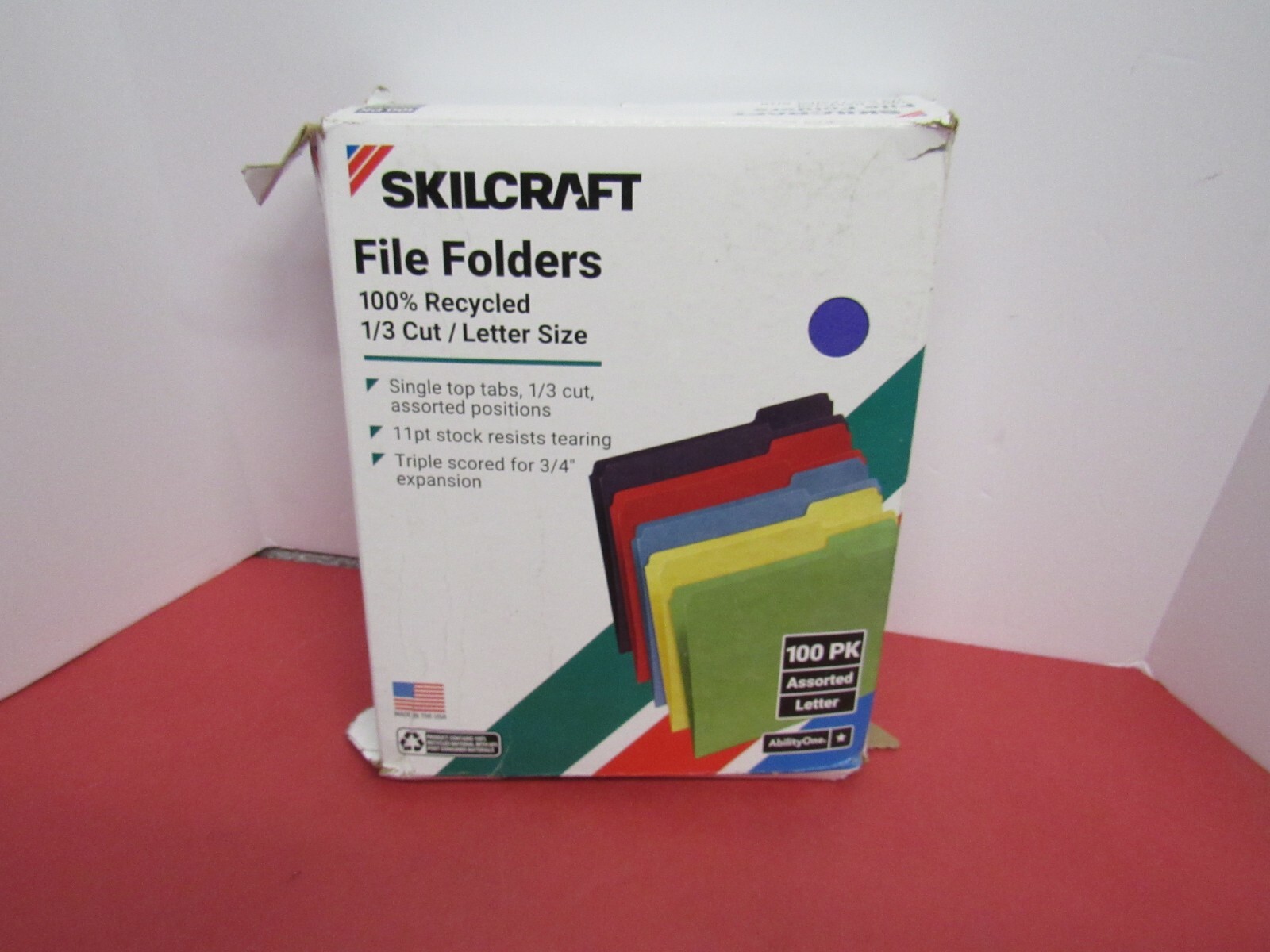 SkilCraft File Folders 1/3 Cut Letter Size 100 Pack Assorted Colors. | eBay