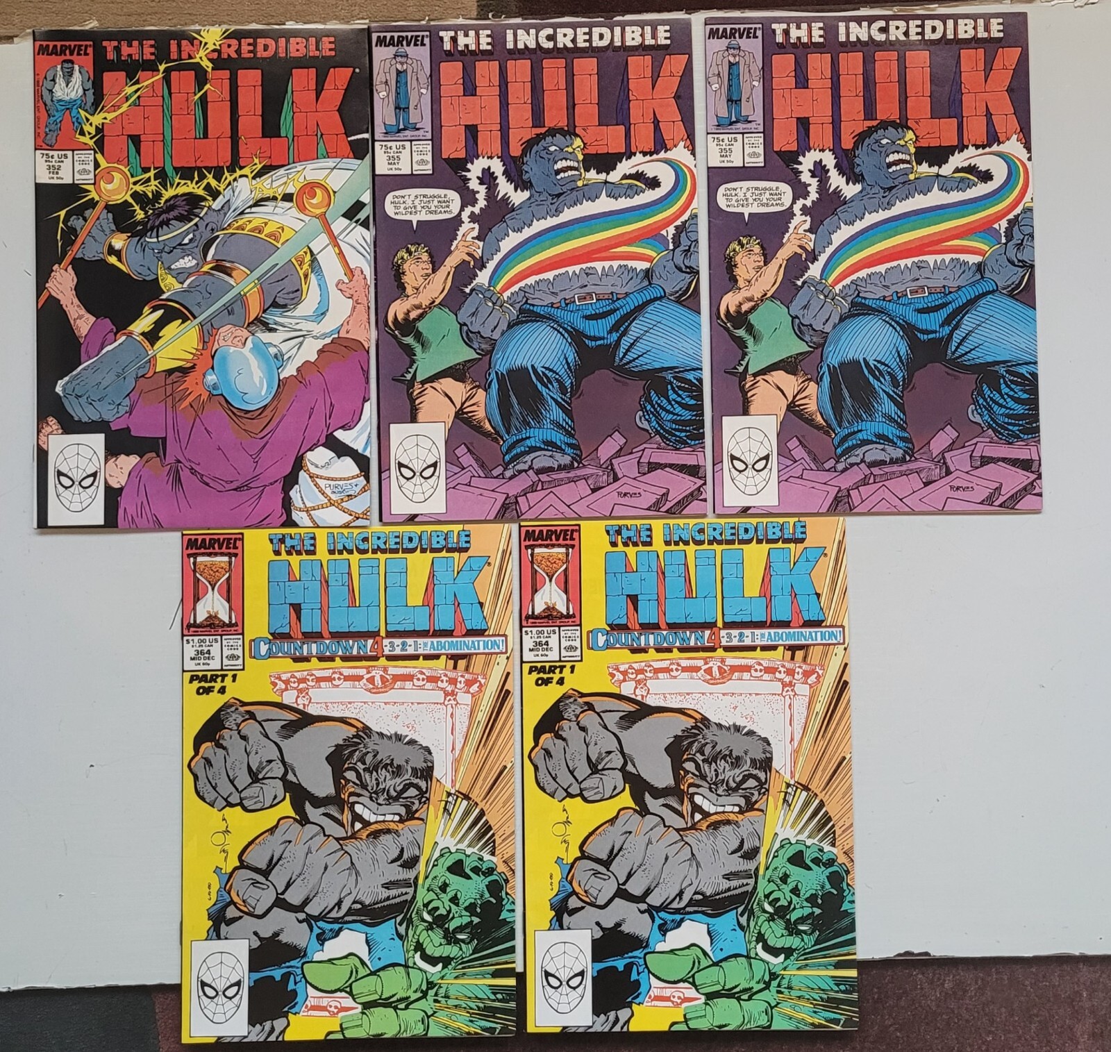 The Incredible Hulk Issues # 352 - 355 (2x) and 364 (2x) - VF+ | eBay