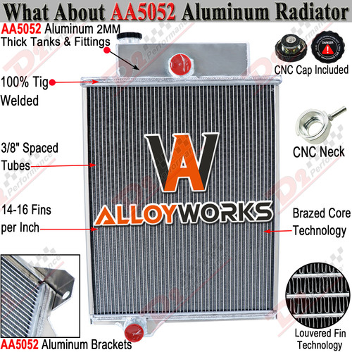 4 Row Aluminum Radiator For John Deere 4000 4020 AR49454 AR40832 ...