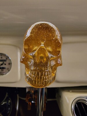 Custom Shift Knob Golden Skull Shifter Knob vintage Rat Fink rat rod ...