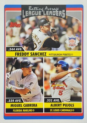 2006 Topps Baseball Bat Avg Freddy Sanchez Miguel Cabrera Albert Pujols ...