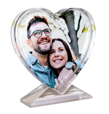Personalised Love Heart Photo Crystal Glass Block | eBay UK