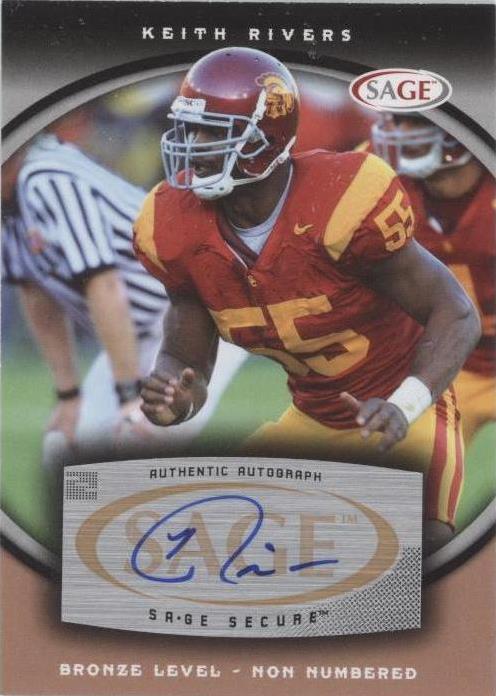 2008 SAGE - Autographs Keith Rivers #A50 Bronze (AU, RC) for sale ...