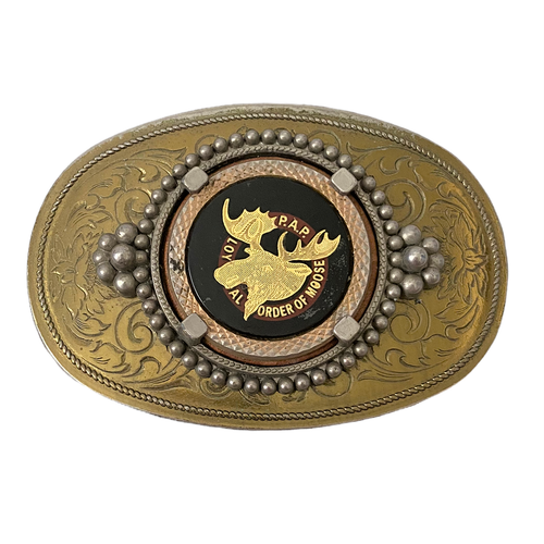 Men's The Loyal Order of Moose Moose IL Belt Buckle Gold Tone Vintage ...
