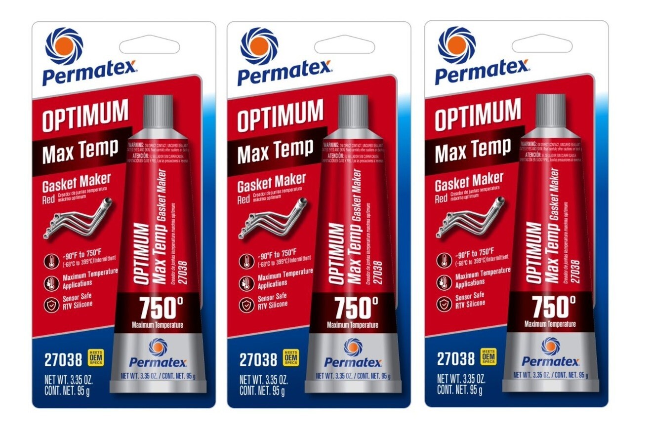 3~ Permatex Optimum Max Temp Gasket Maker Red Max. Temp. 750° Sensor ...