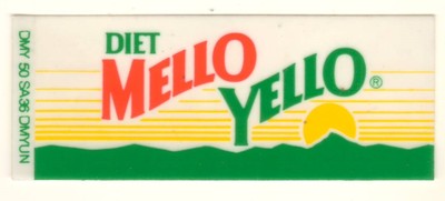 Diet Mello Yello Vending Machine Insert, Mountain Logo 1 3/8" x 3 3/8 ...