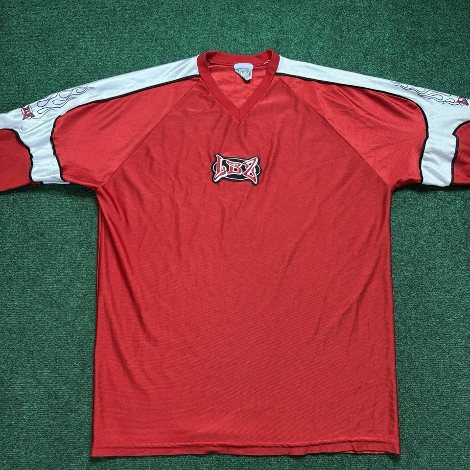 Vintage LBZ Motocross Jersey Sz XL Red Long Sleeve Flames | eBay
