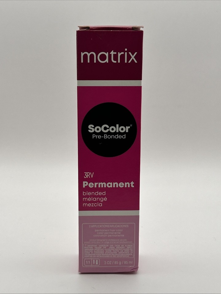 Matrix SoColor 3RV Pre Bonded Permanent Hair Color 3oz **Brand New In ...