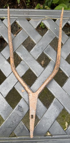 Vintage Rustic 2 Tine Prong Hay Fork Primitive Farm Tool HEAD | eBay
