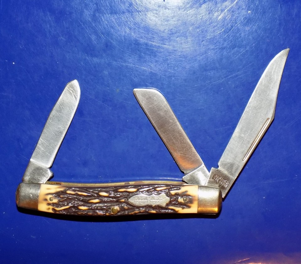 Schrade+ USA 885UH Uncle Henry Stockman Knife w/Stagalon Scales - Exc ...