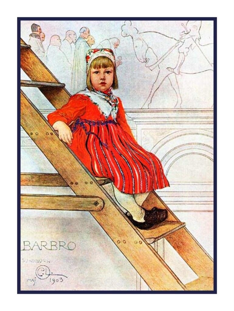 Swedish Artist Carl Larsson's Barbro Stairs Counted Cross Stitch Chart ...