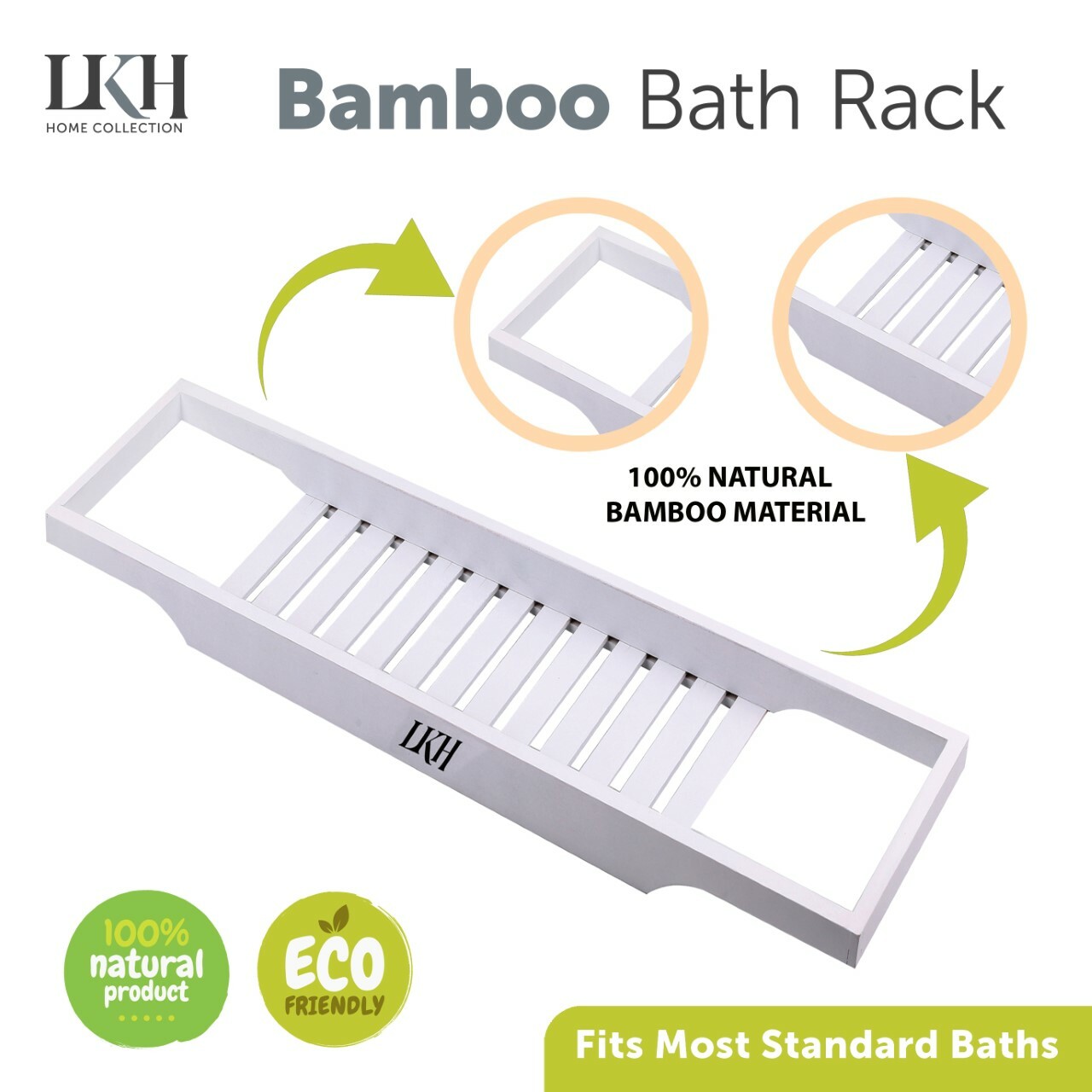 Bamboo Caddy Wood Bath Tub Rack Bathroom Shelf Tidy Tray Storage ...