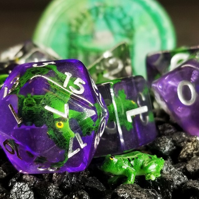 Sage's Green Frog Familiar Resin Polyhedral Dice Set | DnD Dice TTRPG ...