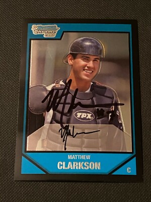 Matthew Clarkson Signed 2007 Bowman Prospects Chrome Card Auto Pirates ...