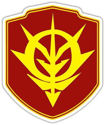 Zeon sticker logo gundam wing sheild anime skate cell laptop bumper ...