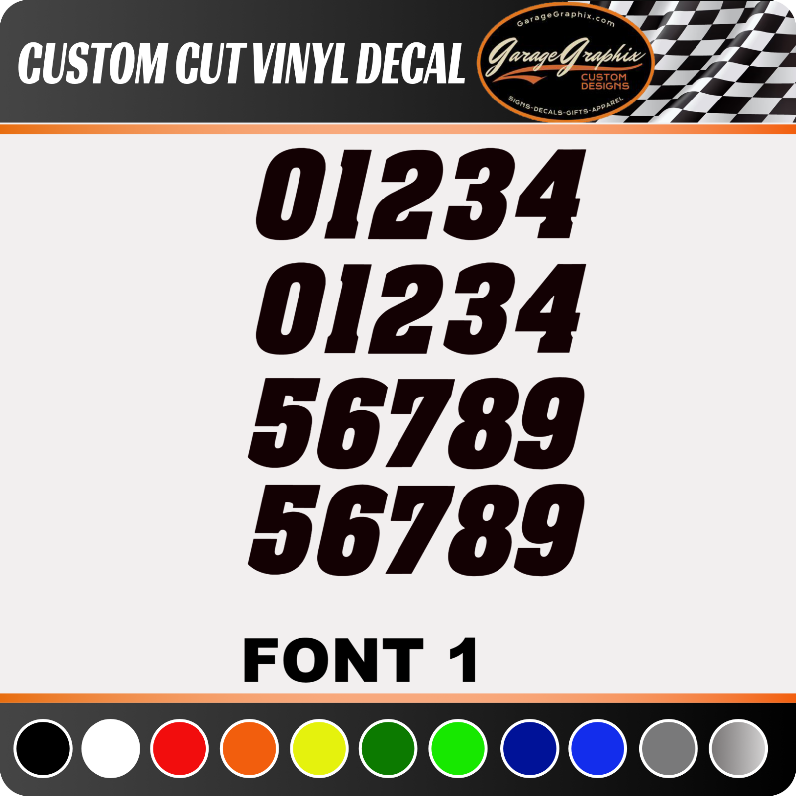 Racing Numbers 20 Pack 2 of each number Vinyl Decal Dirt Bike Plate BMX ...
