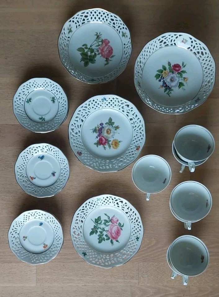 23-teiliges Kaffeeservice Durchbruch INGRES WEISS FORM MARIENBAD | eBay.de