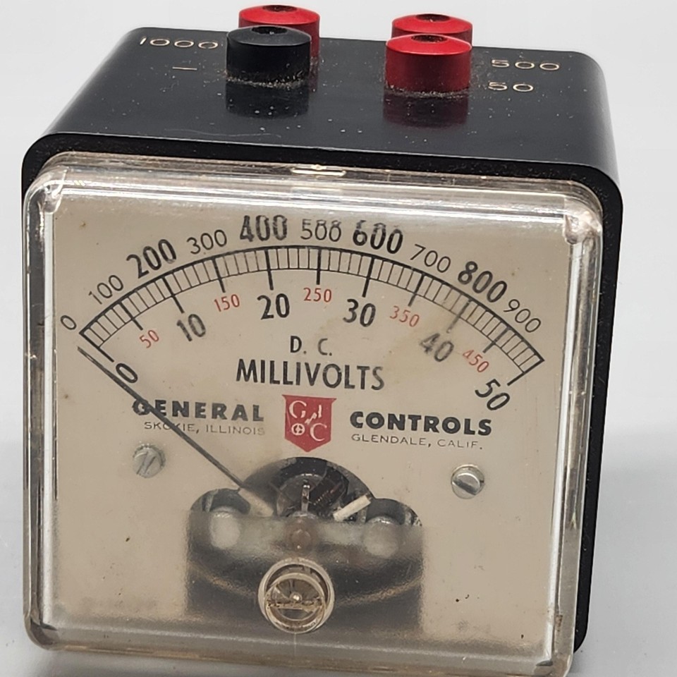 Vintage General Controls DC Millivolts Panel Meter 50/500/1000mV Skokie ...