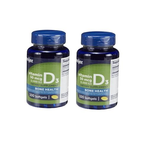 Maijer Vitamin D3 2000 IU 50 mcg Supplement - 2 Pk of 100 Softgel Each ...
