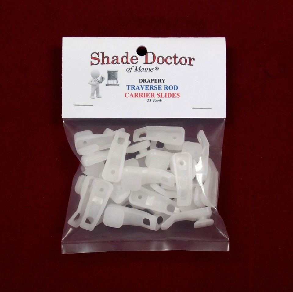 DRAPERY CARRIER SLIDES for Standard White Traverse Rods (25 Pack) | eBay