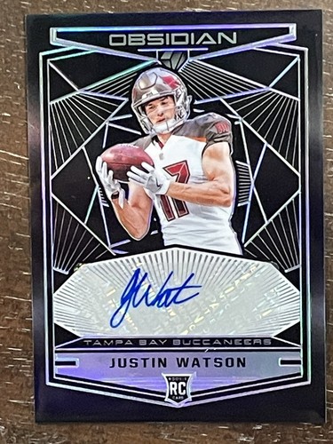 2018 Panini Obsidian Justin Watson Auto RC Rookie Blue #d /100 ...