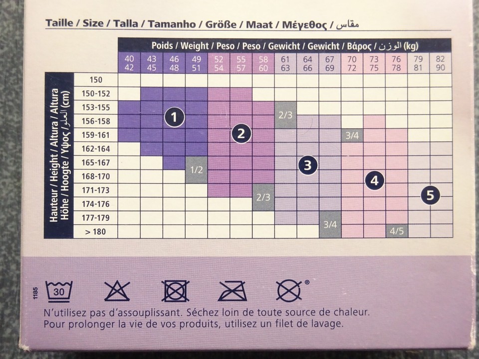 Stützstrumpfhose Leichte Beine SIGVARIS Größe 1 FR36/38 UK8.5 US/D34/36 ...