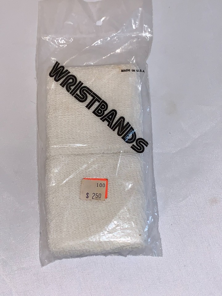 1980s VINTAGE NIKE SWEATBAND ARMBAND WRISTBAND WHITE/BLUE NEW SEALED ...