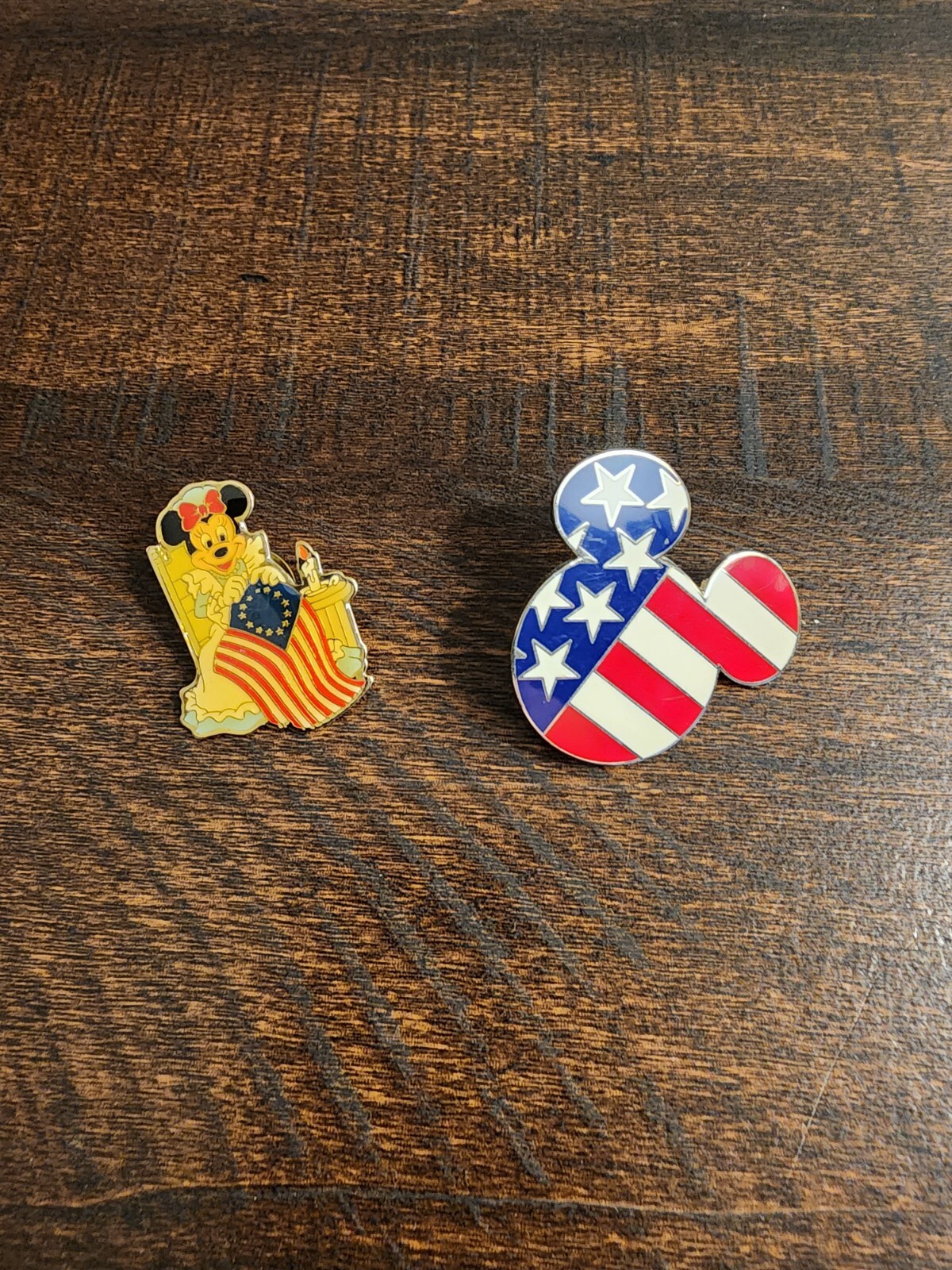 Set of 2 - Disney Pins - Americana - Minnie Betsy Ross - American Flag ...
