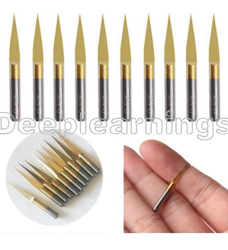 5PCS 3.175mm Carbide PCB Engraving Bits CNC Router Tool 10 Degrees 0 ...