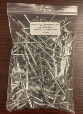 Large Flange Pop Rivets 3/16" x 5/8" Aluminum Buttonhead Qty 100 | eBay